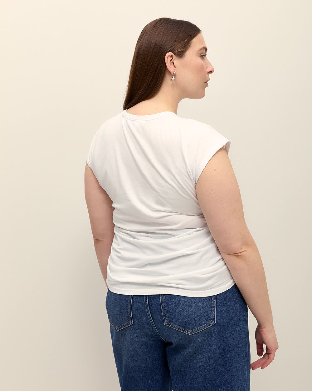 Ruching Top with Extended Sleeves - Addition Elle | Penningtons