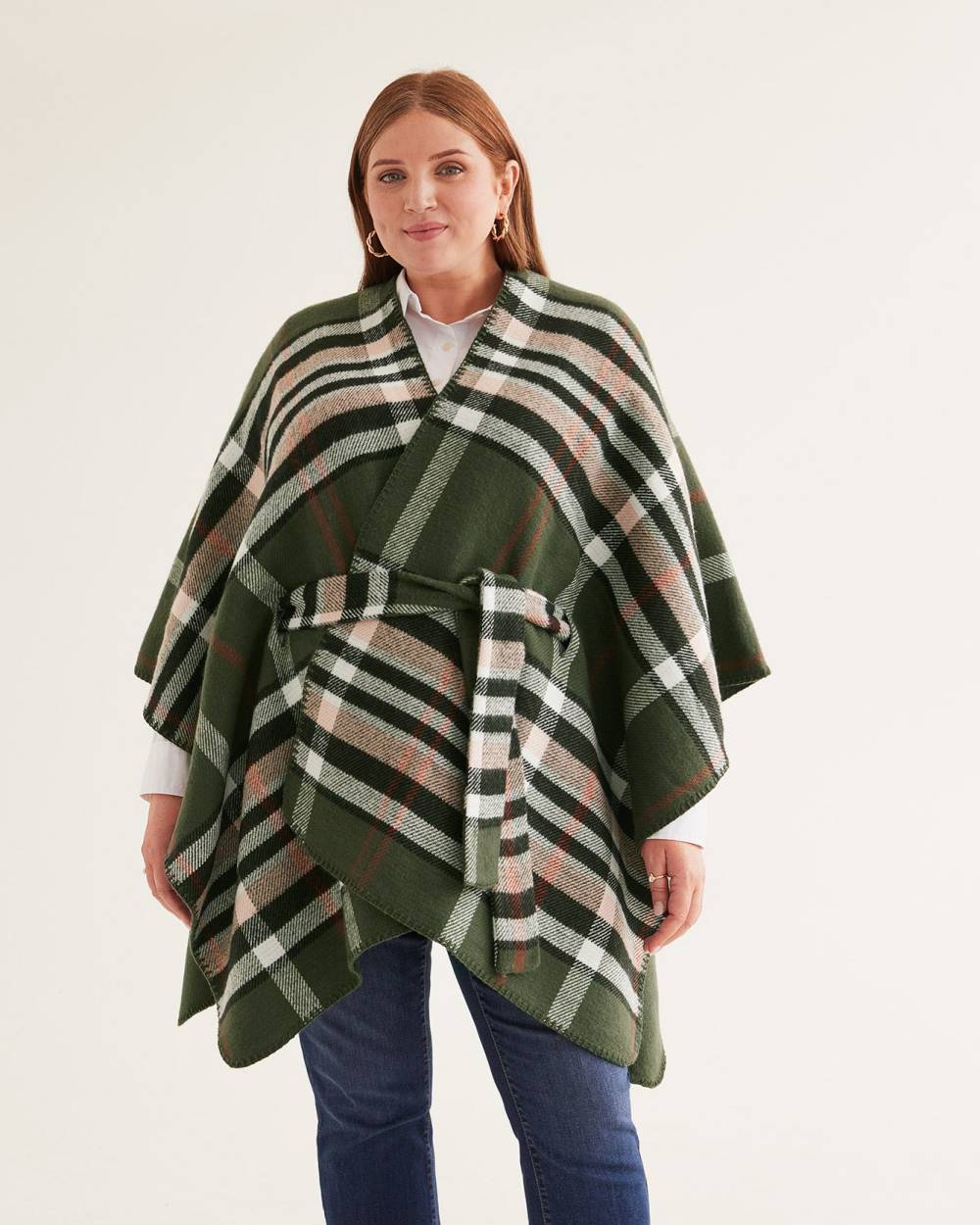 Belted Plaid Cape | Penningtons