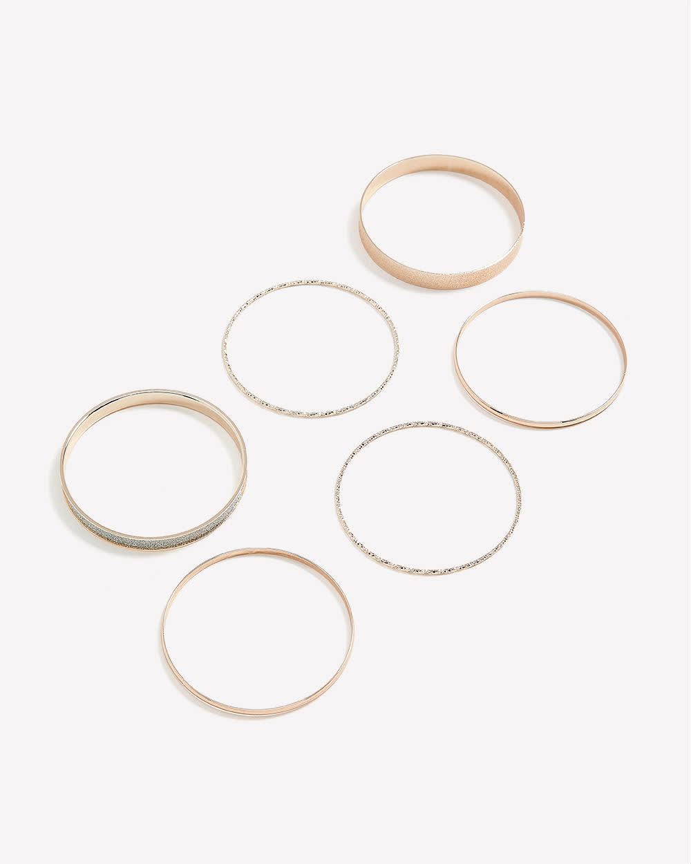 Assorted Bangles with Paper Glitter, Pack of 5 | Penningtons