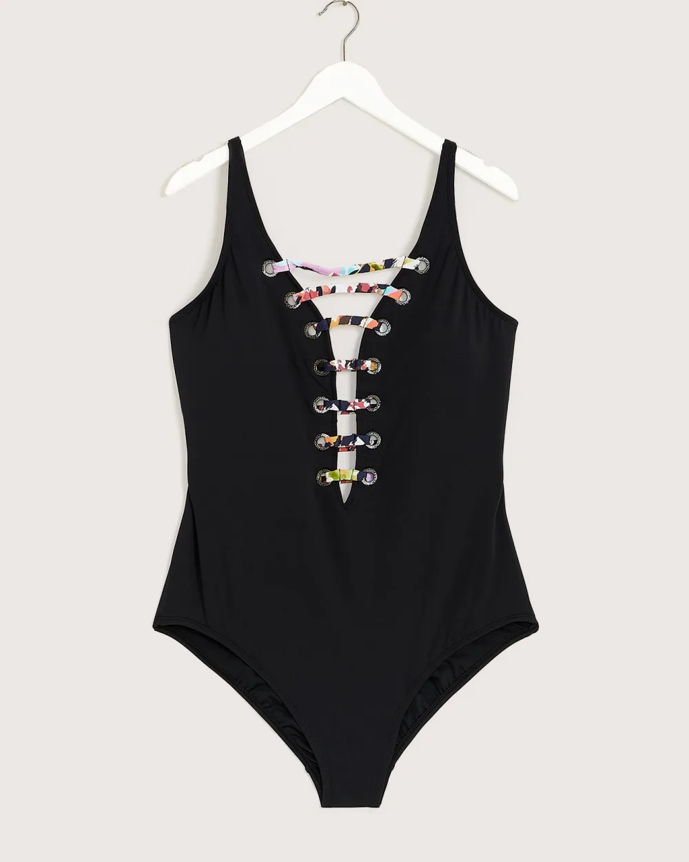 Black Lace-Down One-Piece Swimsuit - Bleu Rod Beattie | Penningtons