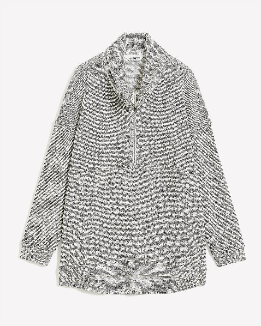 High-Low Textured Half-Zip Pullover - Active Zone | Penningtons