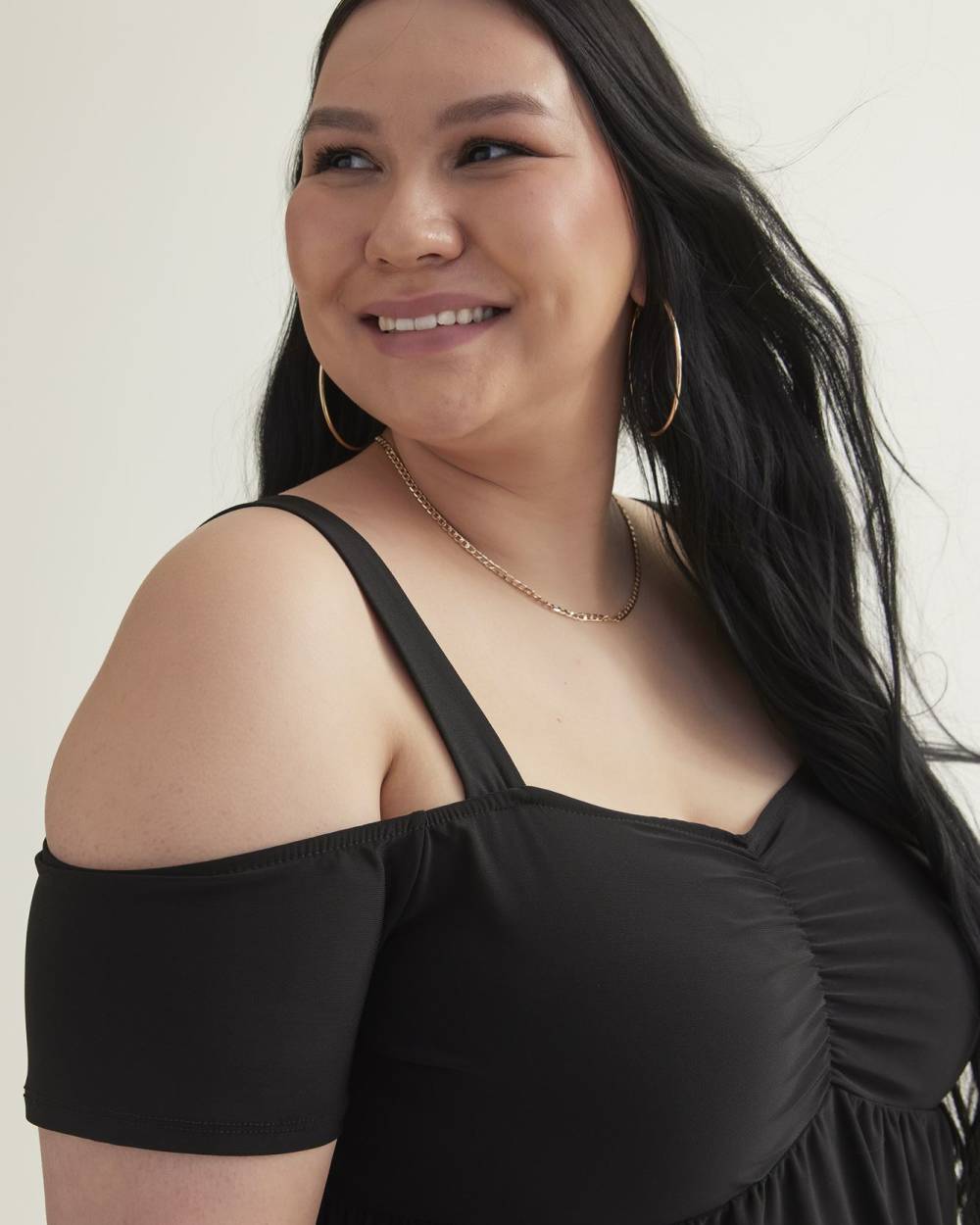 Off-Shoulder Top with Shirring at Front | Penningtons