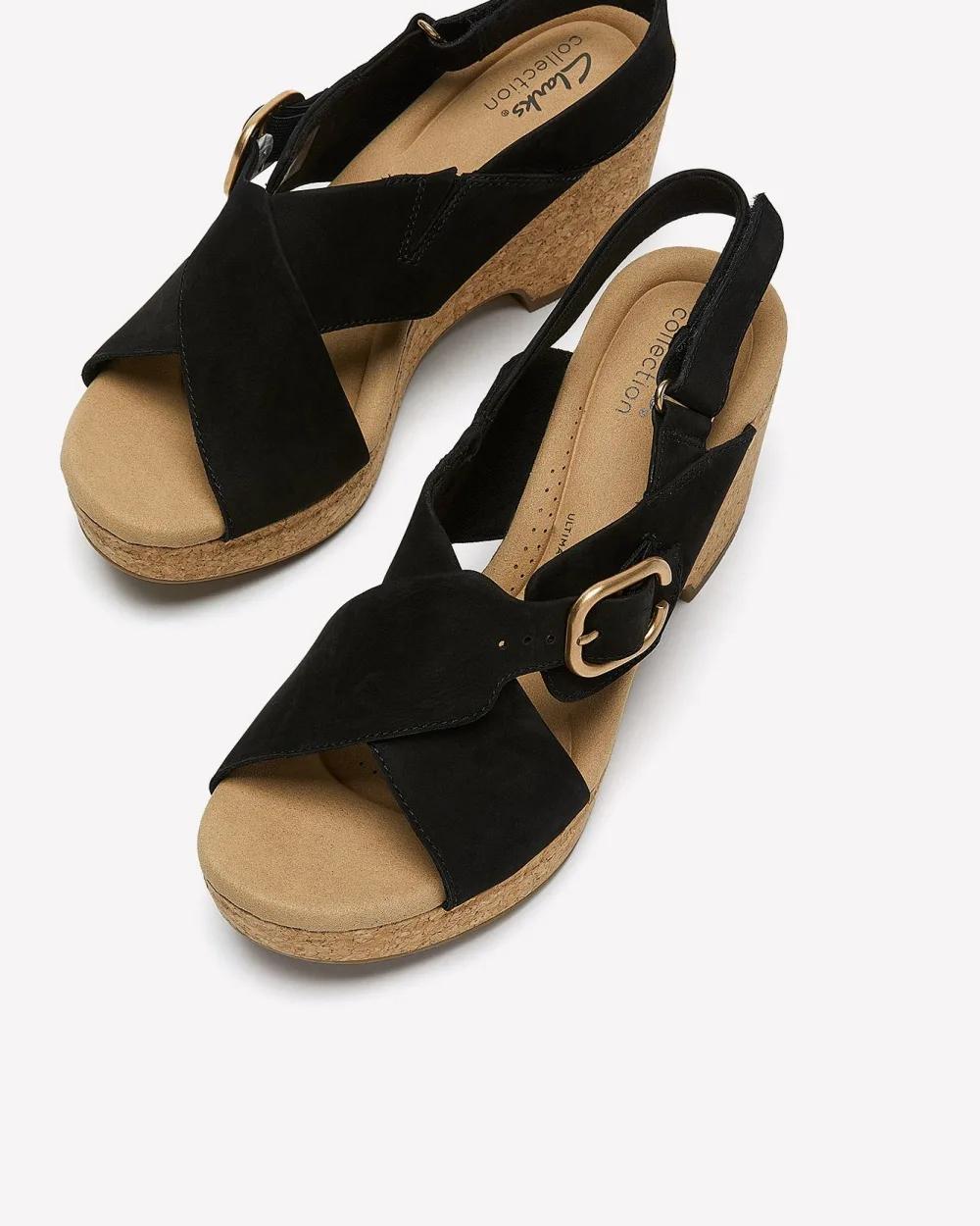 Sandale croisée à talon compensé, pied large - Clarks | Penningtons