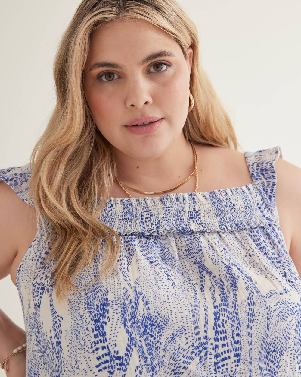 Blouse avec encolure élastique, tissu responsable | Penningtons