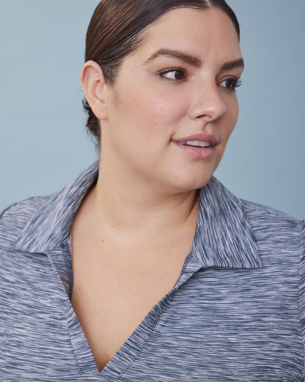 Jacquard Short-Sleeve V-Neck Polo - Active Zone | Penningtons