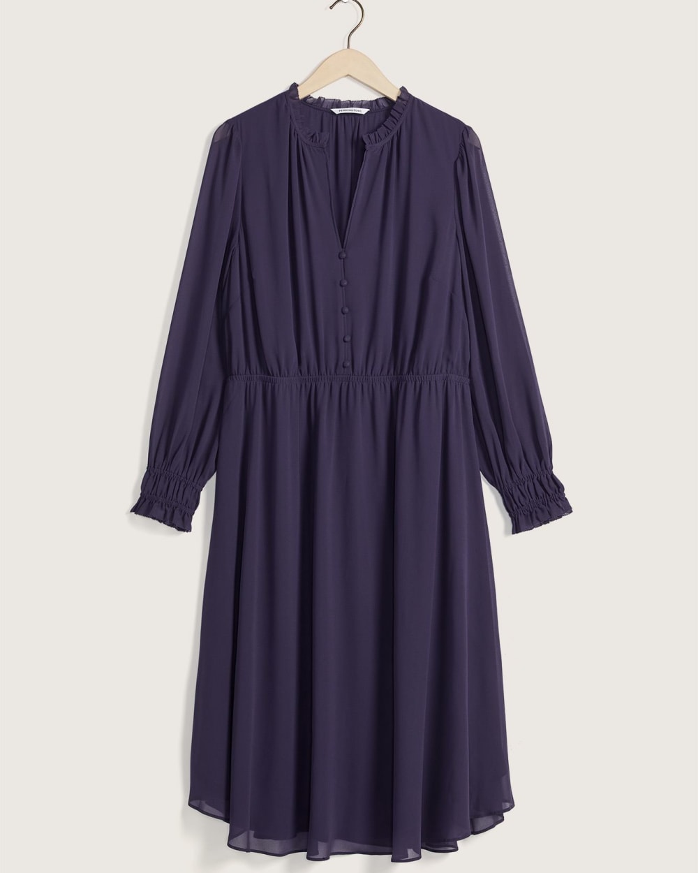 Split Neckline with Buttoned Placket Midi Dress | Penningtons