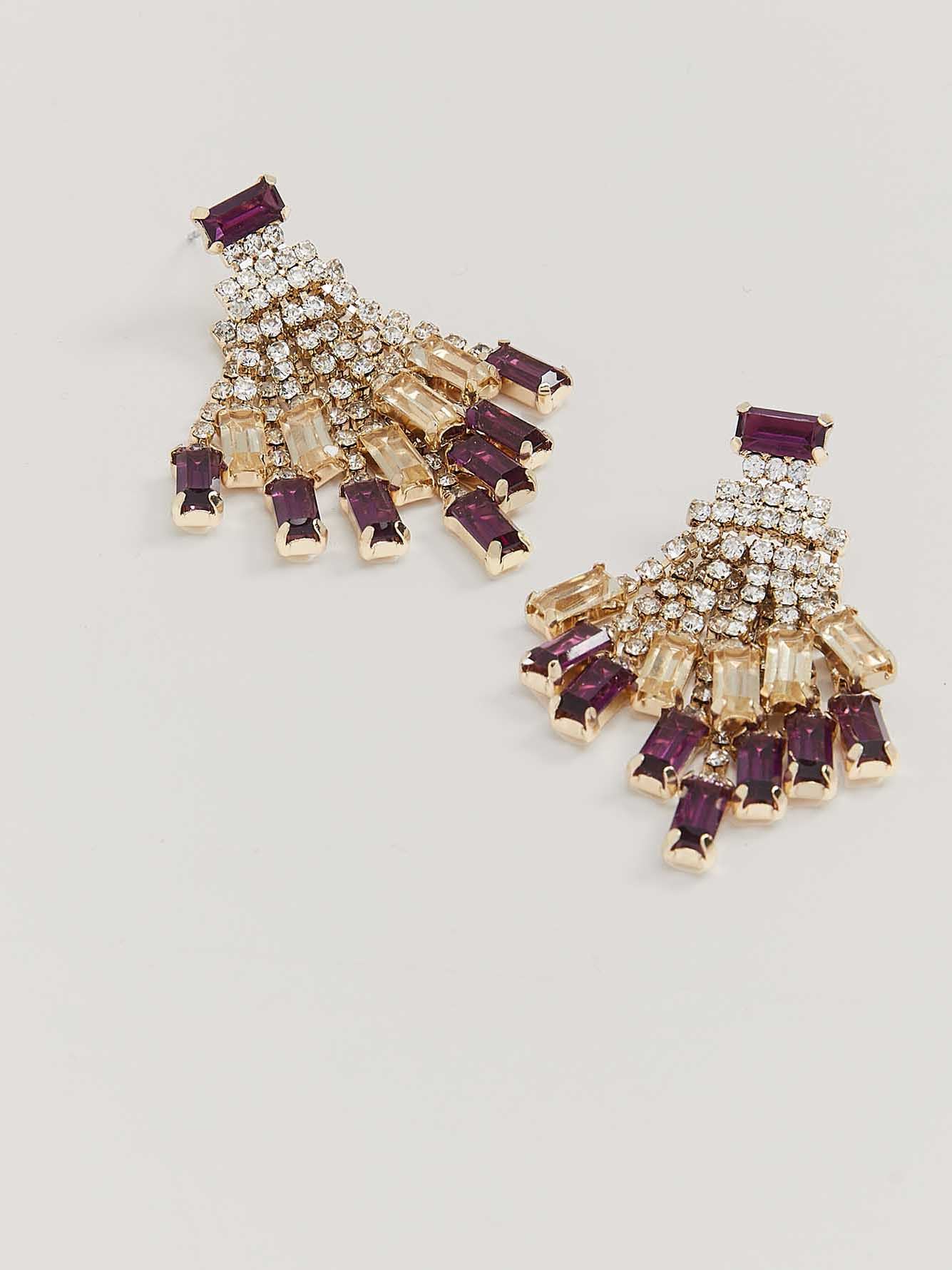 Statement Drop Earrings with Stones | Penningtons