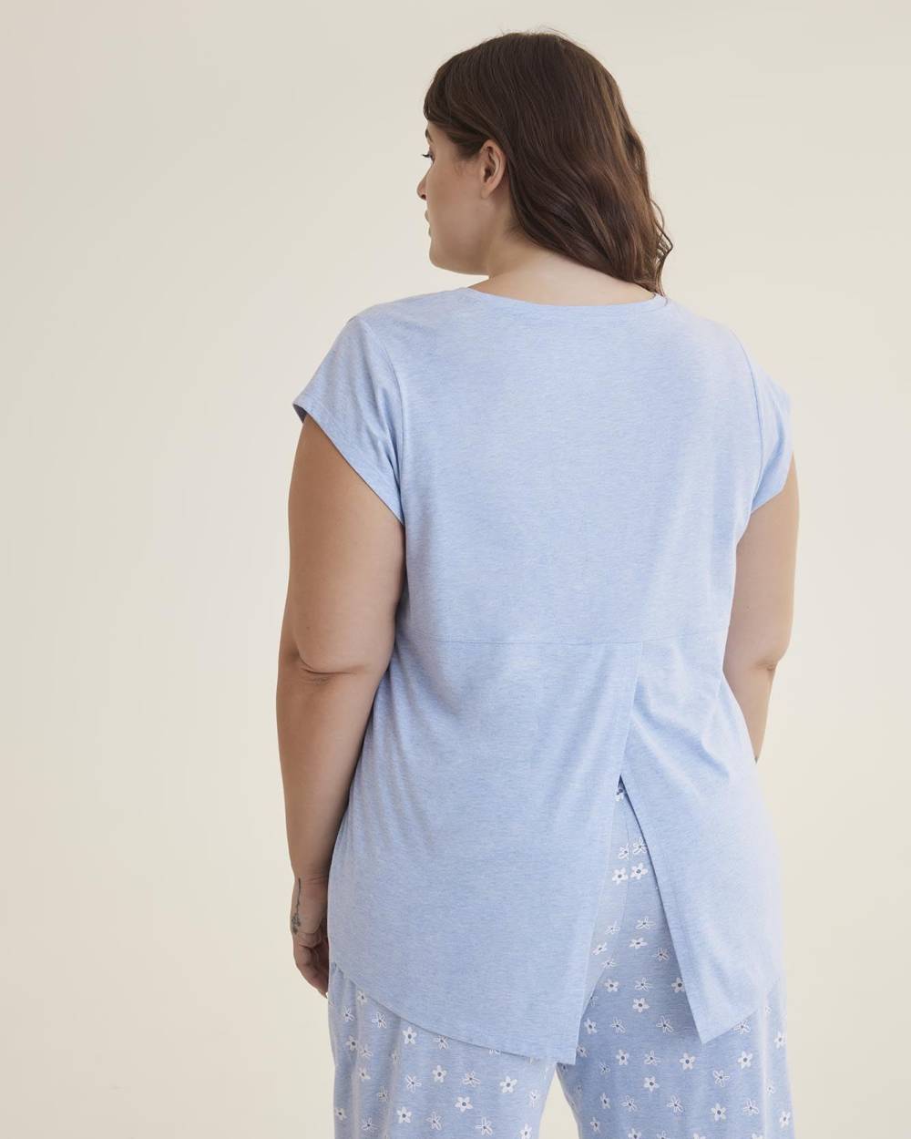Cap-Sleeve Pyjama Top with Open Crossover Back - ti VOGLIO | Penningtons