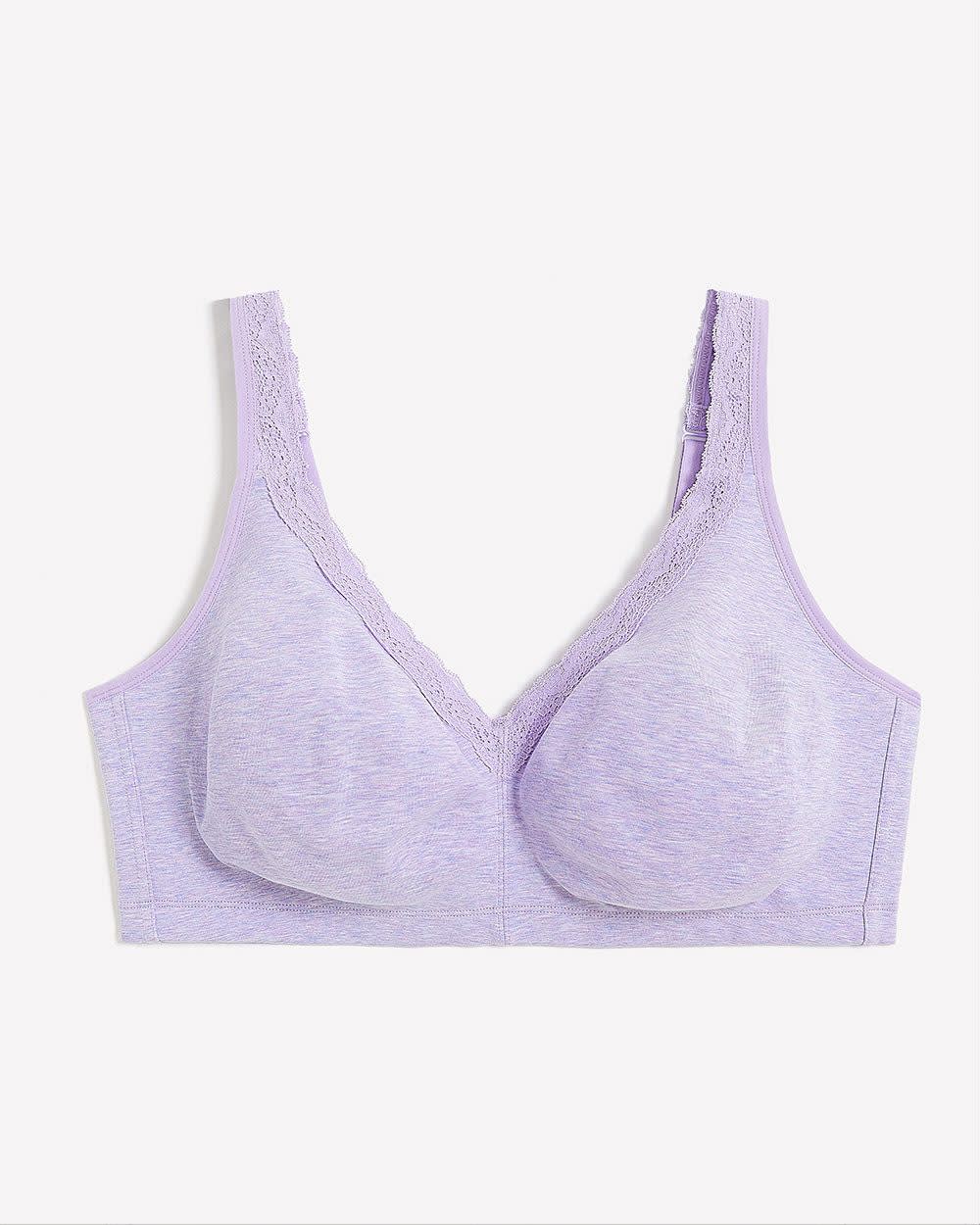 Wirefree Heather Cotton Bra with Lace Trim - ti Voglio | Penningtons