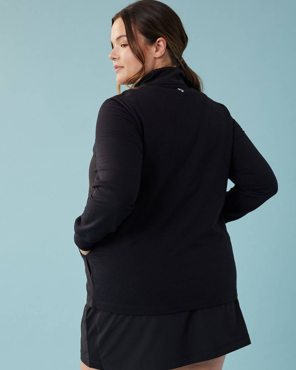 Long-Sleeve Mock-Neck Zipped Jacket - Active Zone | Penningtons