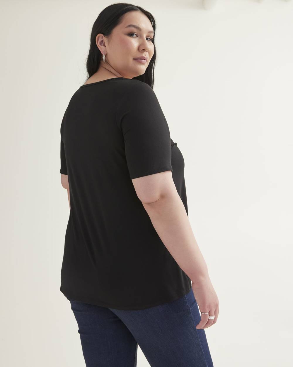 Laced V-Neck Knit Top | Penningtons