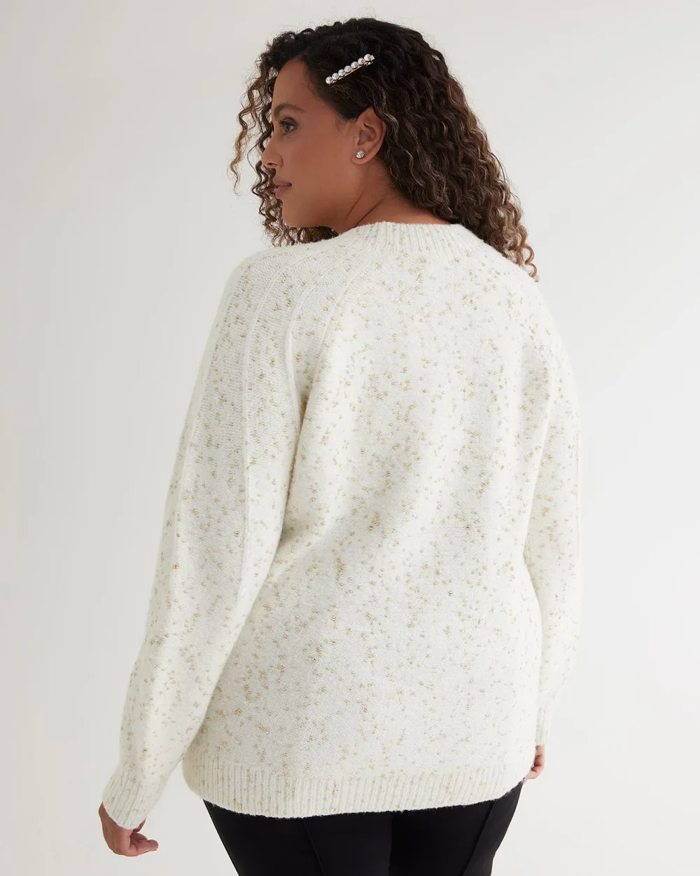 Textured Sweater with Buttoned Neckline | Penningtons