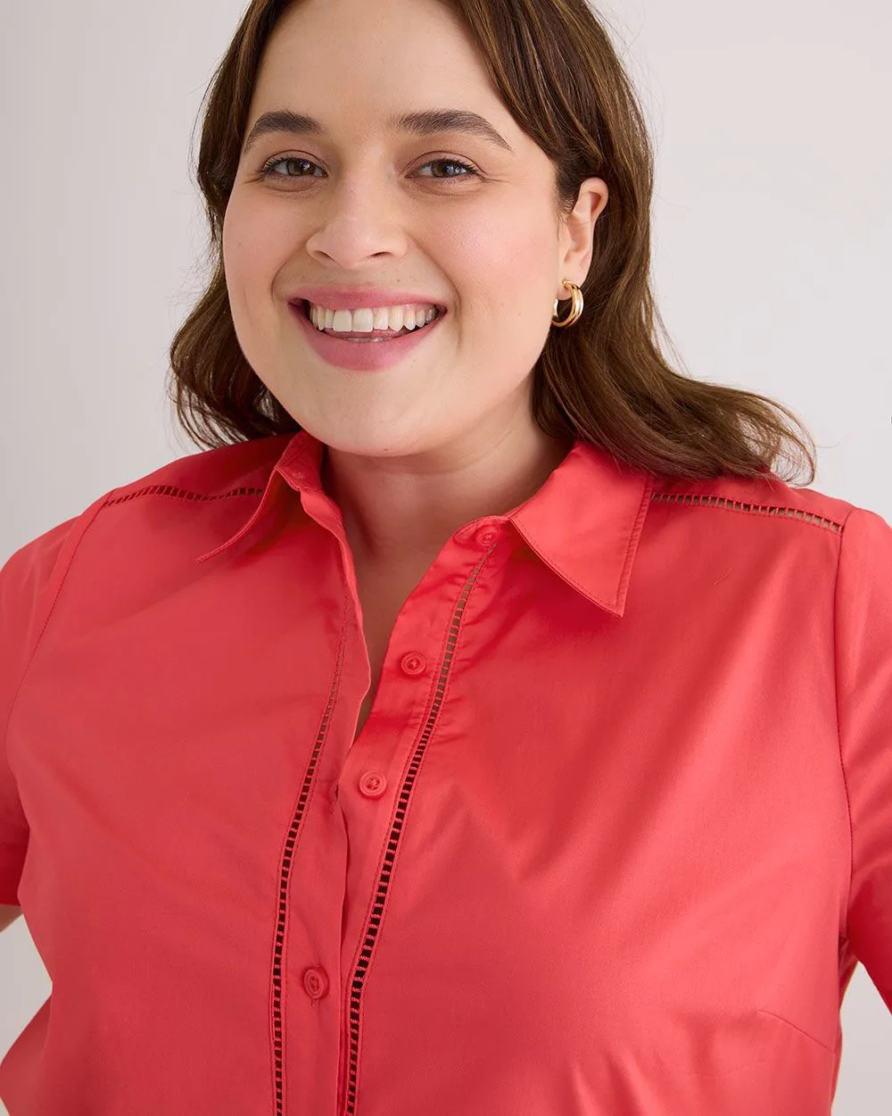 Poplin Blouse with Decorative Trims | Penningtons