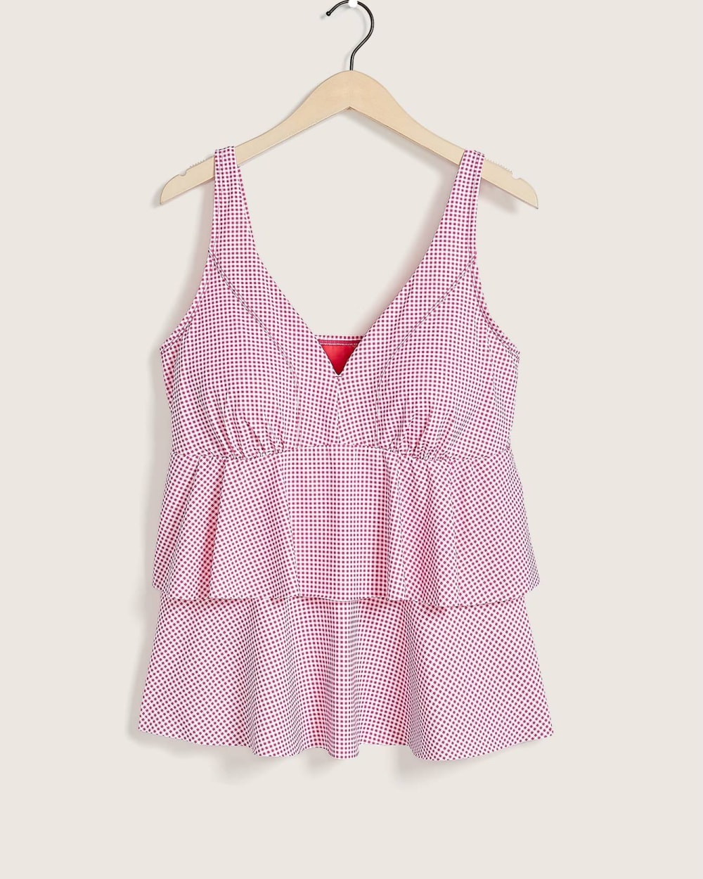 Ruffled Tankini with Gingham Print | Penningtons