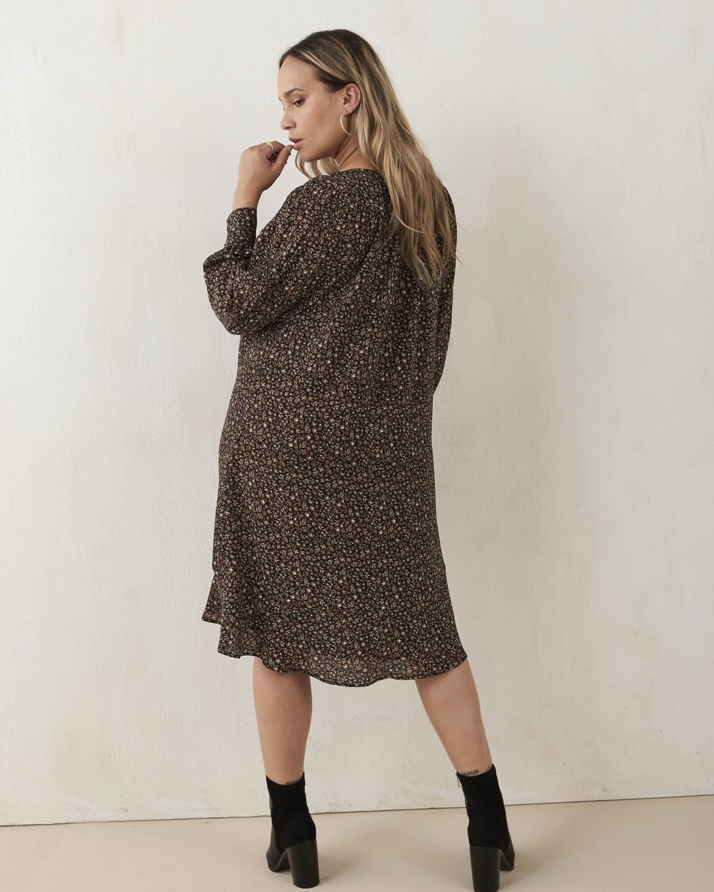 Boat-Neck Dress with High-Low Ruffled Hem | Penningtons