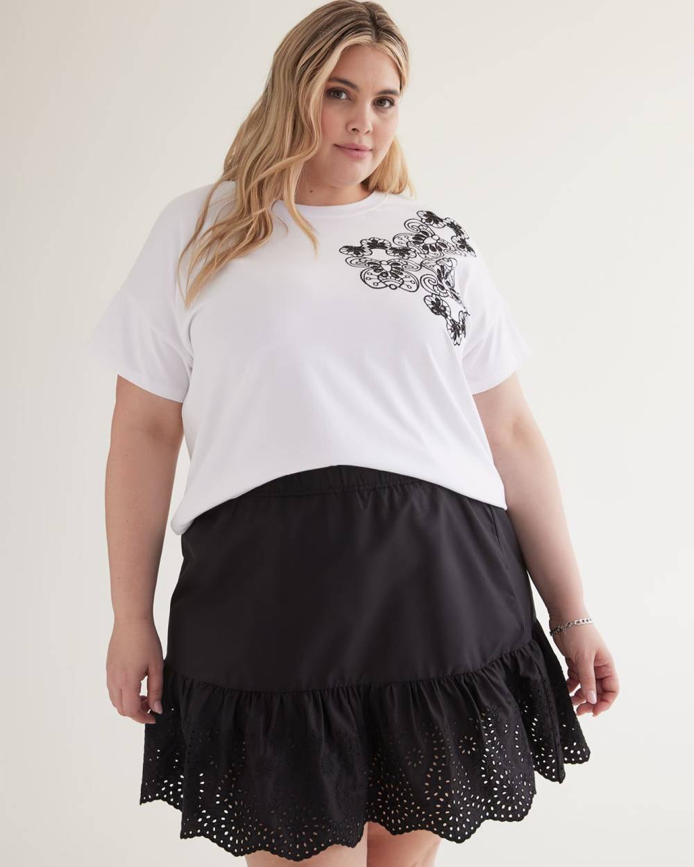 Knit Top with Flower Embroidery | Penningtons