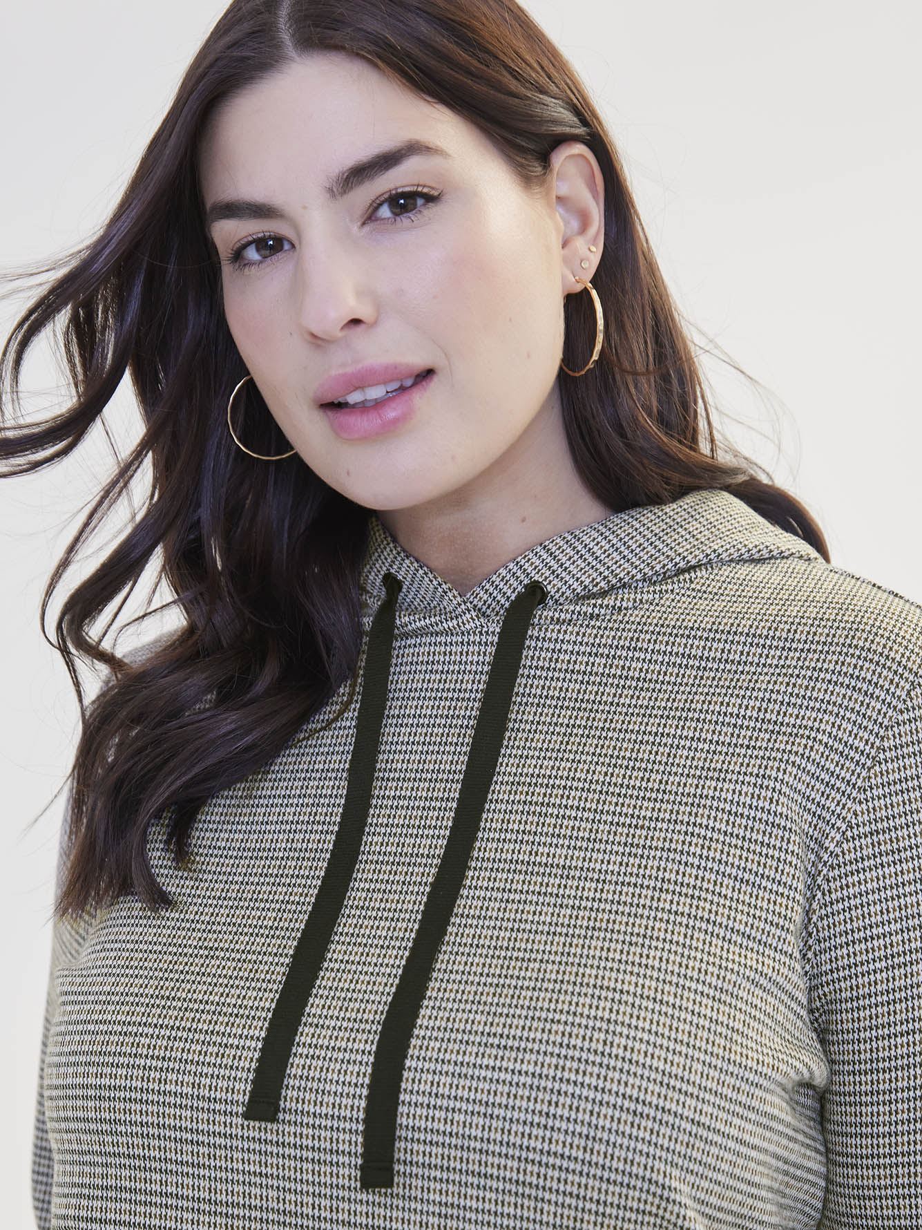 Printed Long-Sleeve Short Hoodie - Addition Elle | Penningtons