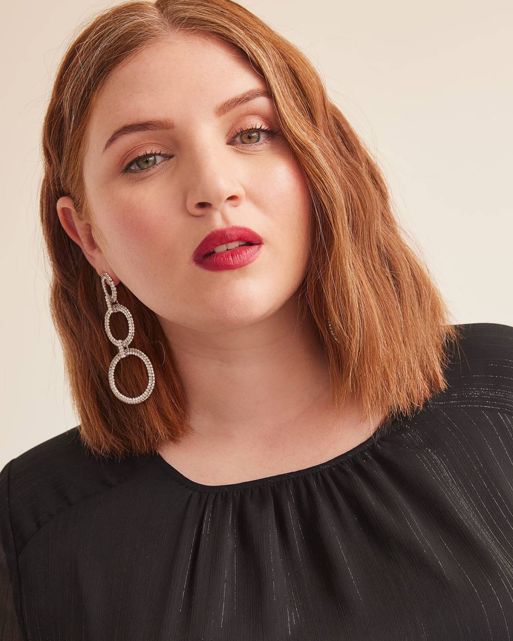 Triple Hoop Drop Earrings - Addition Elle | Penningtons