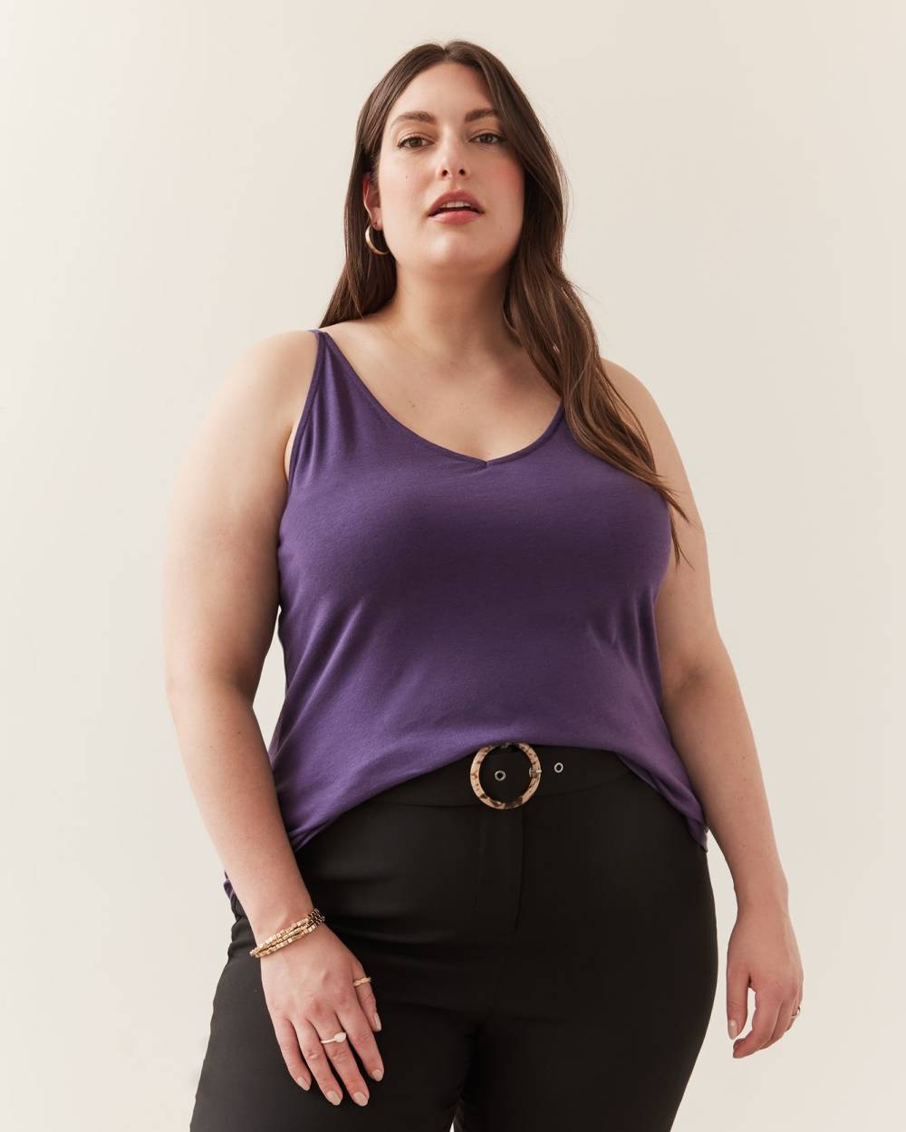 Cotton Blend Sleeveless Relaxed-Fit Cami | Penningtons