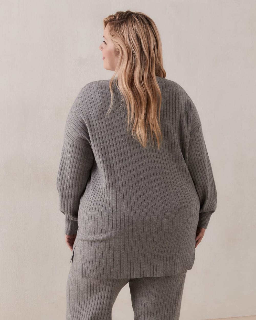 Rib Tunic Cardigan With Buttoned Front - In Every Story | Penningtons