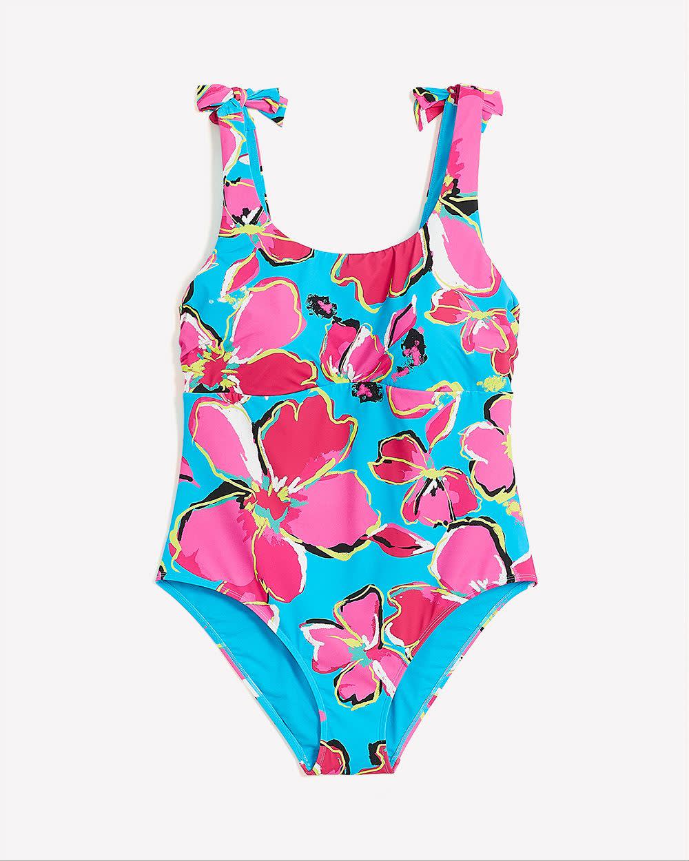 Floral-Print U-Neck One-Piece Swimsuit | Penningtons