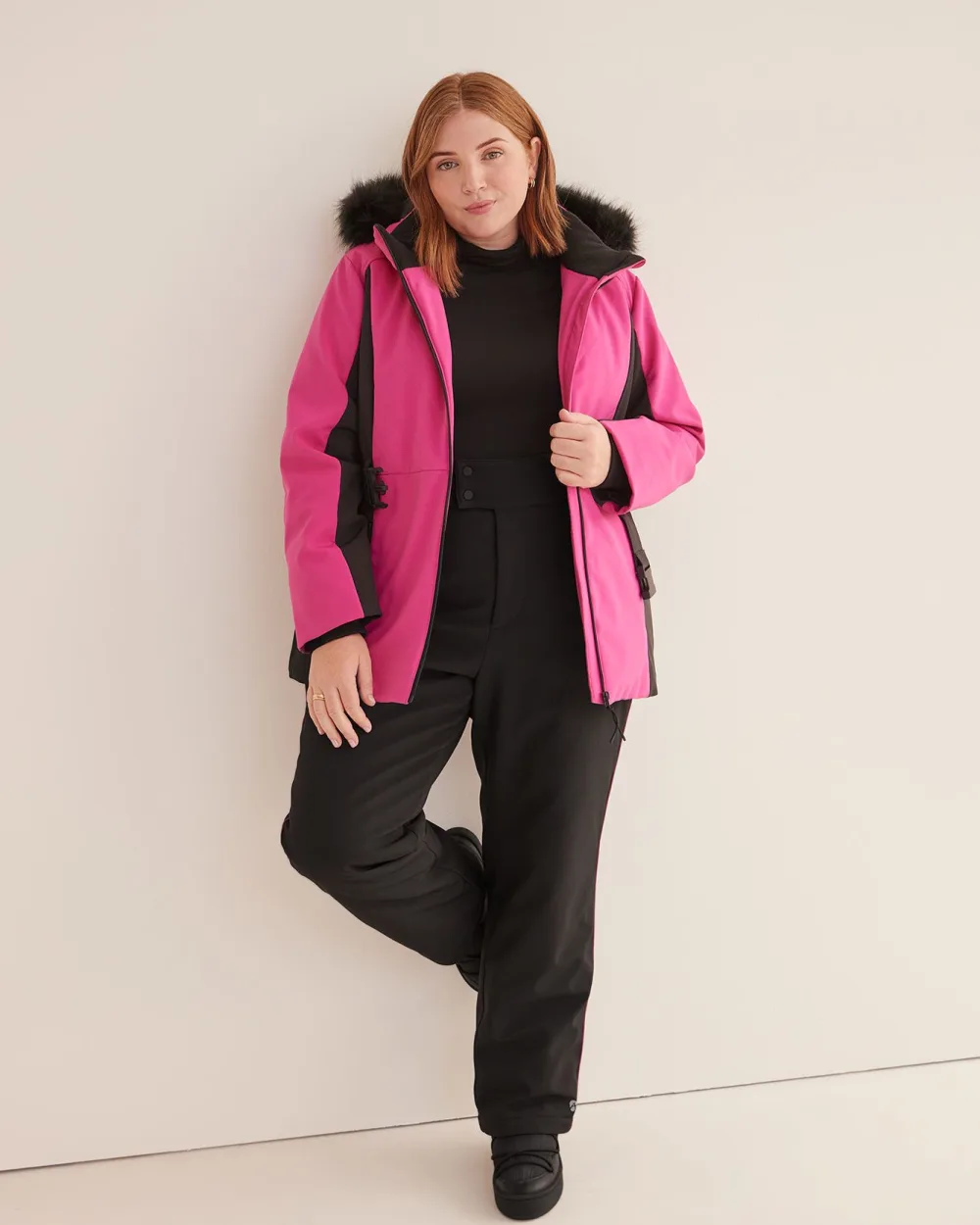 Responsible, Pink & Black Quilted Snow Jacket - Active Zone | Penningtons