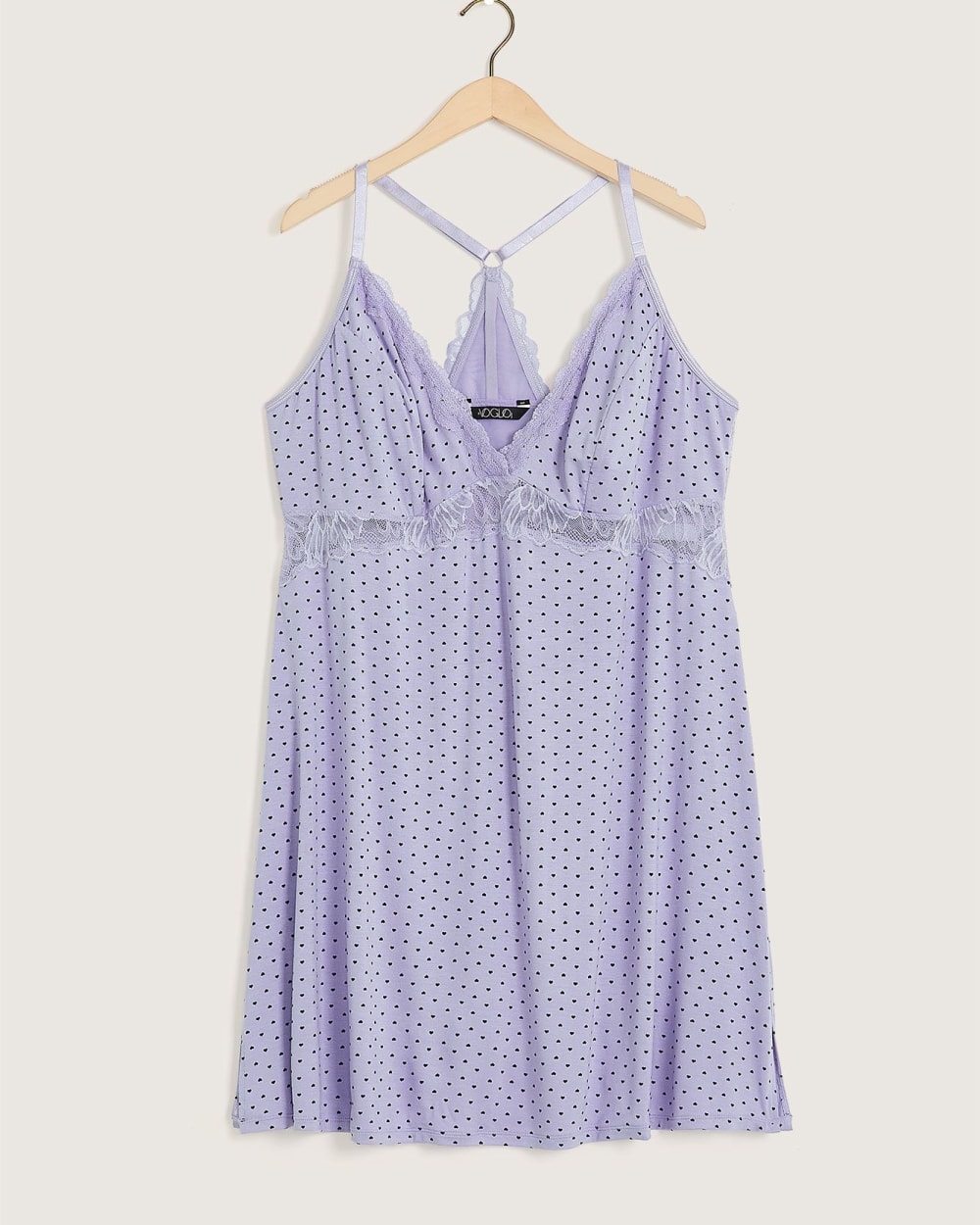 Printed Stretch Jersey Nightgown with Lace Inserts - ti VOGLIO ...