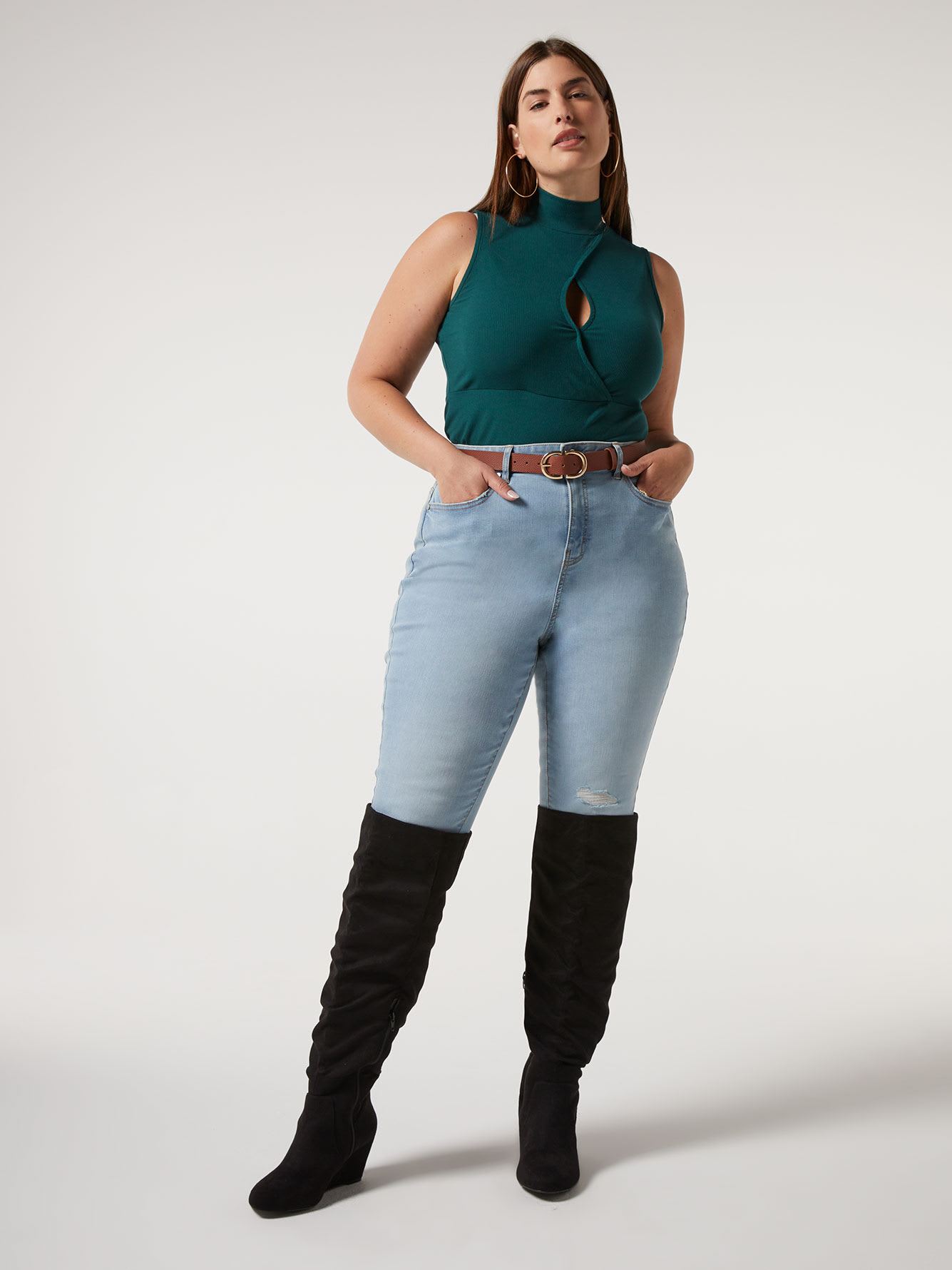 Sleeveless Top with Cross Over Front - Addition Elle | Penningtons