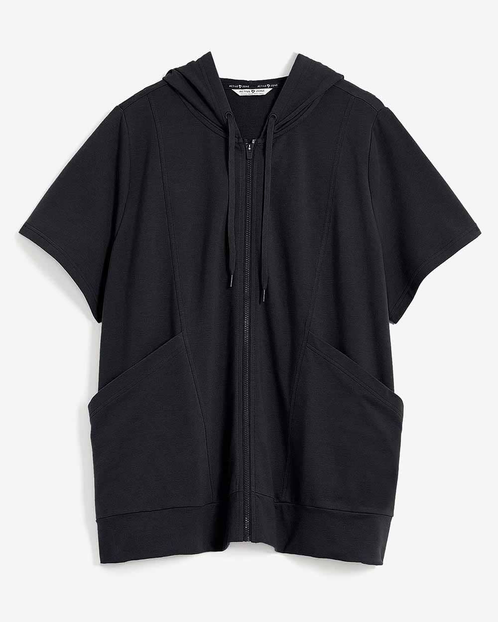 French Terry Short-Sleeve Full Zip Jacket - Active Zone | Penningtons