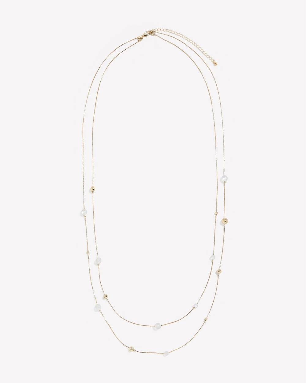 Collier long à deux chaînes avec pierres | Penningtons