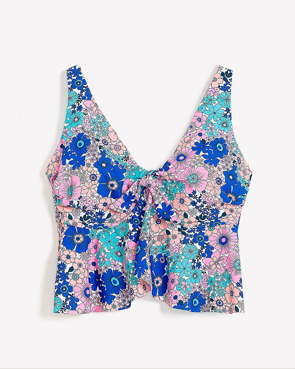 Floral Print Topanga Swim Top - Raisins Curve | Penningtons