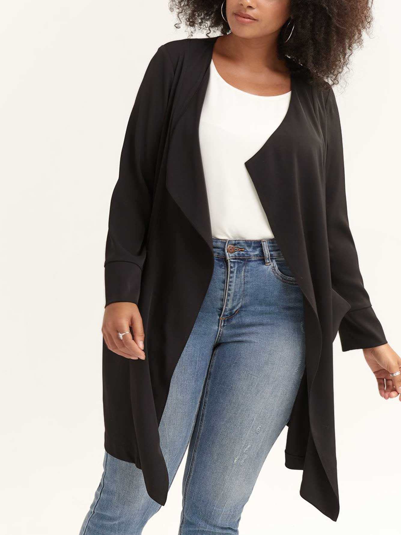Black Soft Duster Jacket - L&L | Penningtons