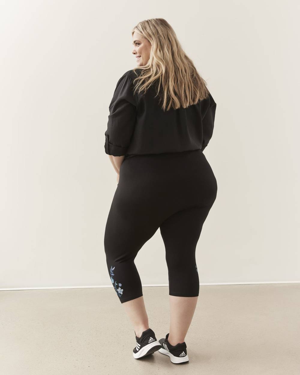 Responsible, Stretch Capri Legging with Floral Print | Penningtons