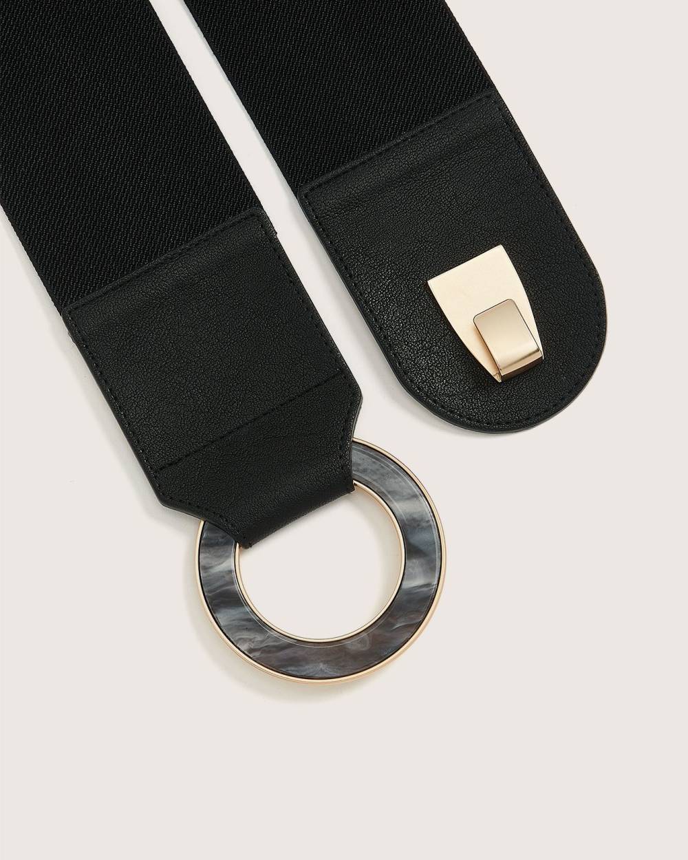 Wide Elastic Belt with Fancy Round Buckle | Penningtons