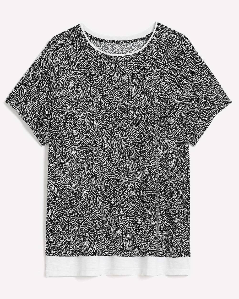 Abstract Print Raglan-Sleeve Fooler Tee - Active Zone | Penningtons