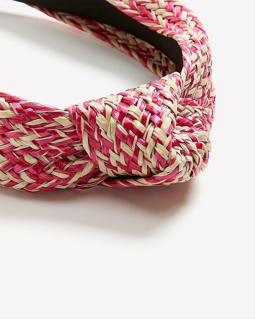 Two-Tone Knotted Straw Headband | Penningtons