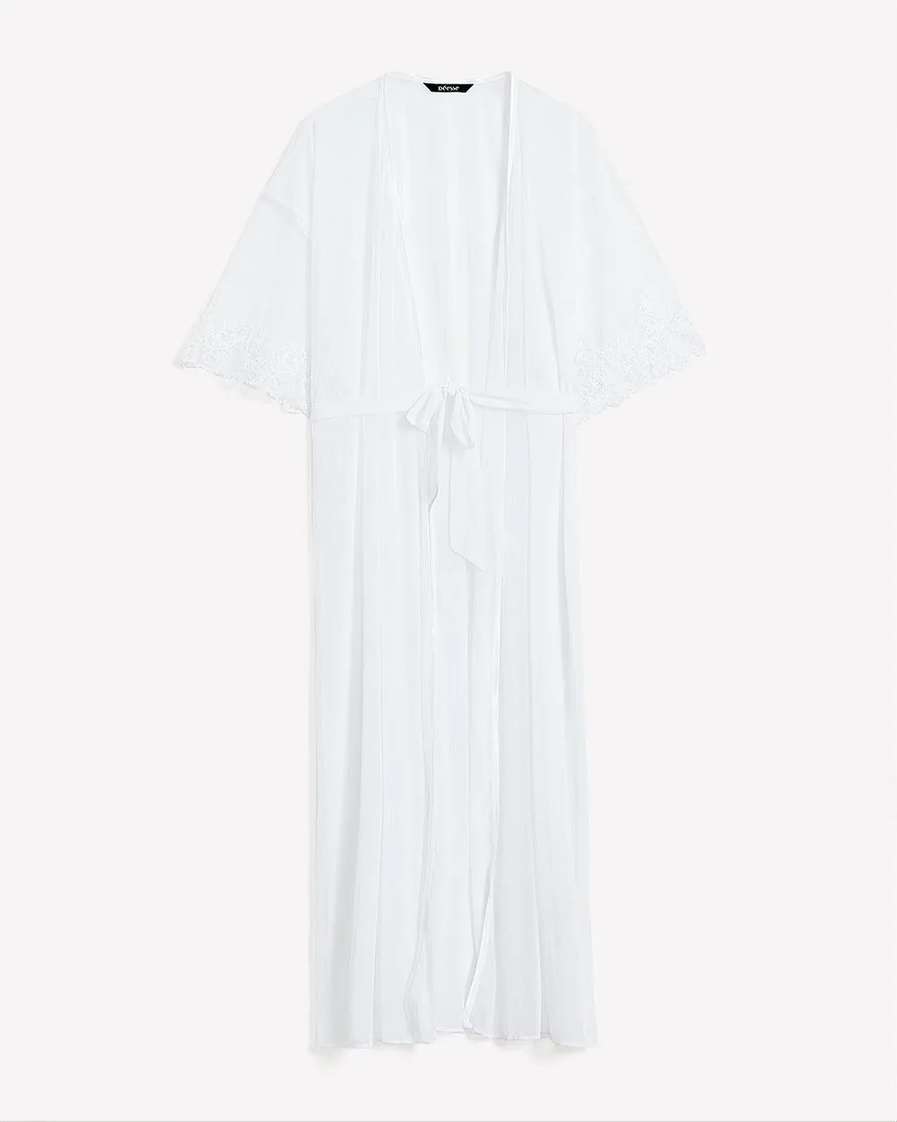 White Lace and Mesh Robe - Déesse Collection | Penningtons