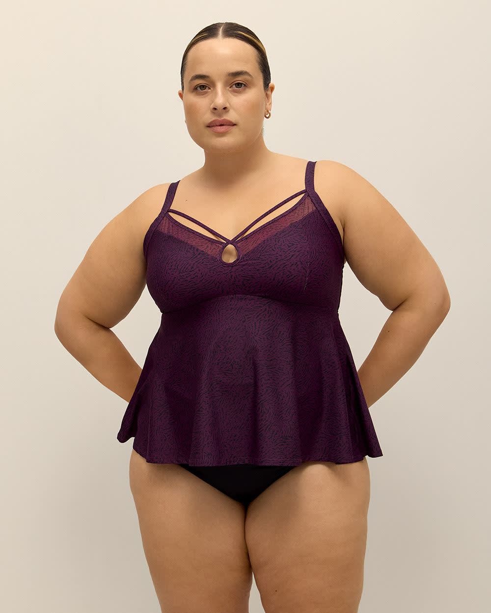 Purple Zebra Swing Tankini Top | Penningtons