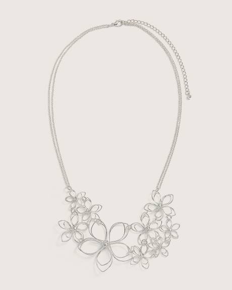 Collier floral argenté court - Addition Elle | Penningtons