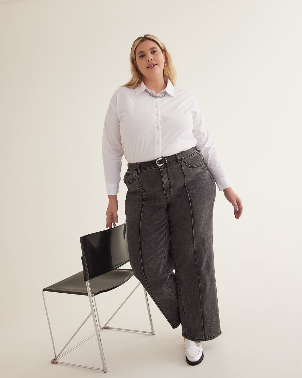 Poplin Tunic Shirt with High-Low Hem | Penningtons