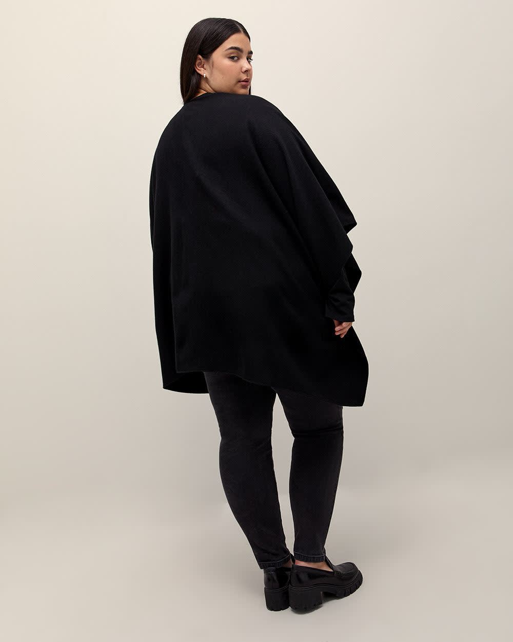 Solid Black Cape with Studs | Penningtons