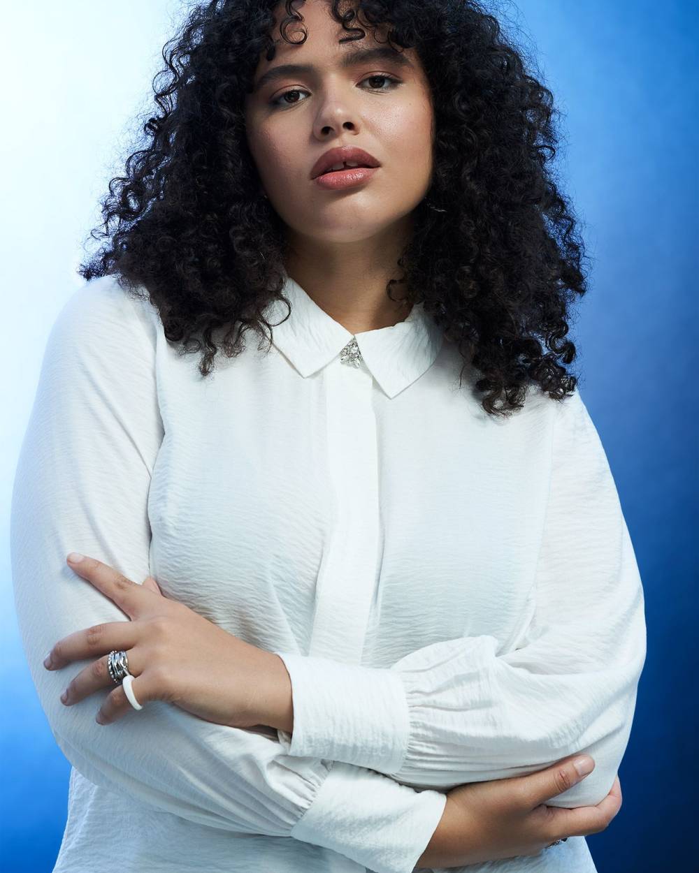 Loose Blouse with Jewel Buttons - Addition Elle | Penningtons