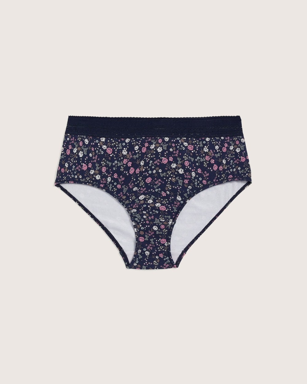 Printed Full Brief with Lace Waistband - tiVOGLIO | Penningtons