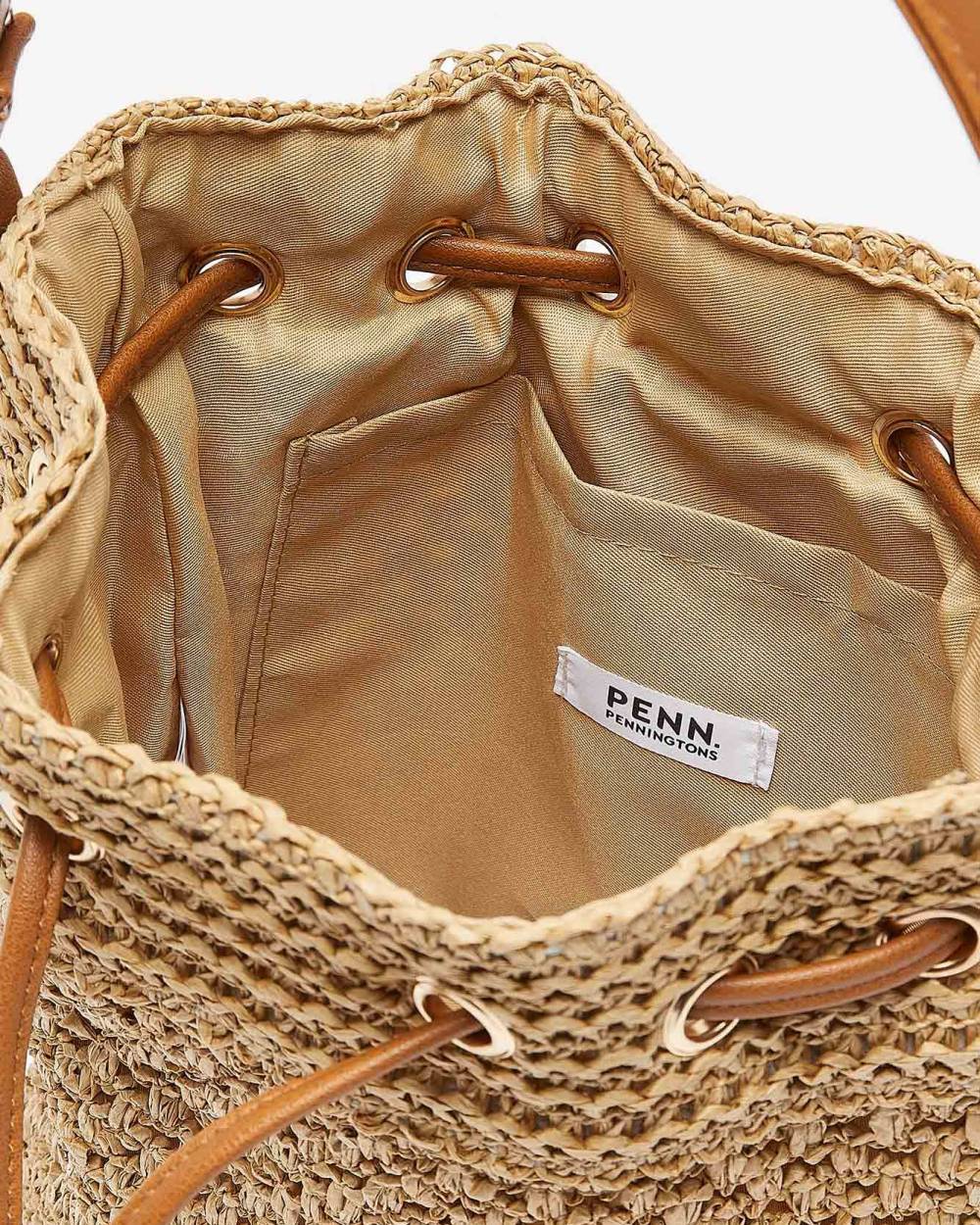 Straw Boho Drawstring Handbag | Penningtons