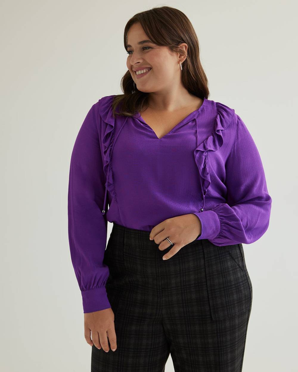 Long Ruffled Blouse | Penningtons