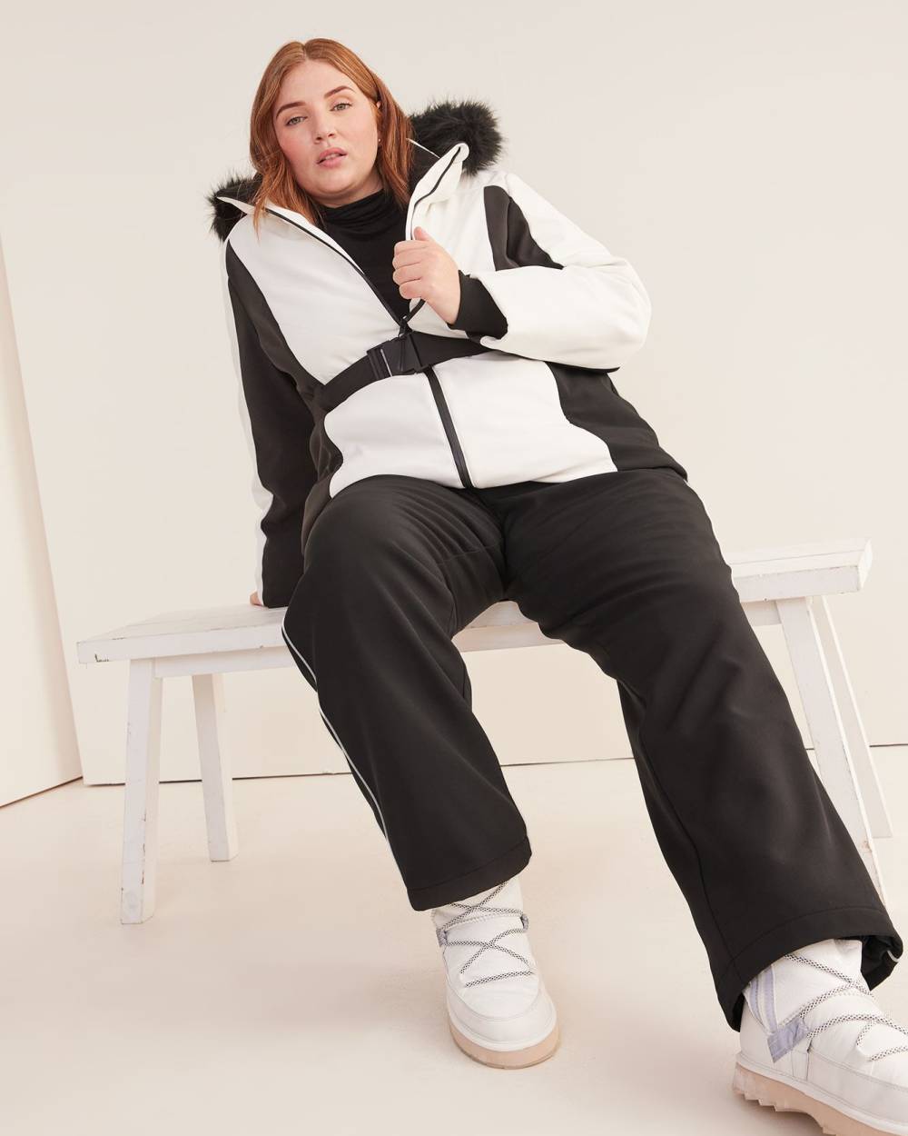 Responsible, Black & White Snow Jacket - Active Zone | Penningtons