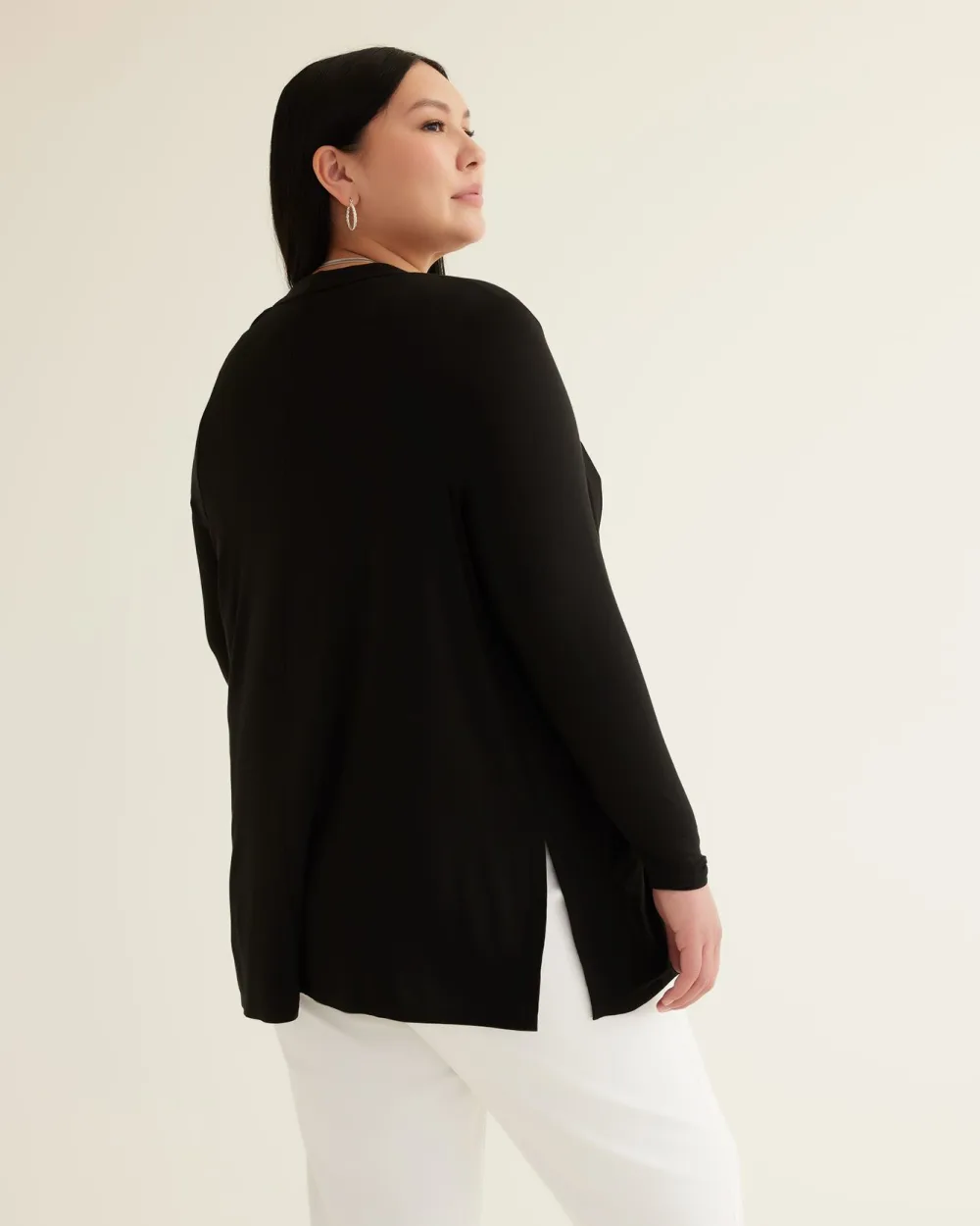 Responsible, Black Long-Sleeve Knit Cardigan - PENN. Essentials ...