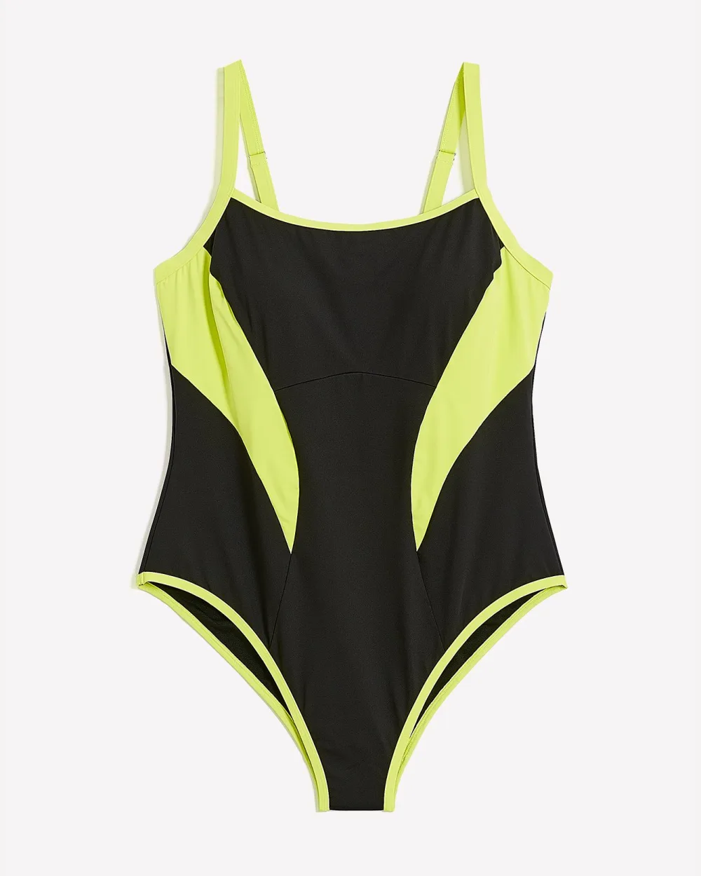 Colour Block One-Piece Bathing Suit with Binding - Active Zone ...