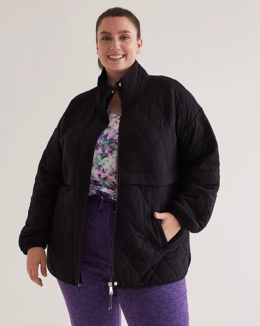 Quilted Zippered Jacket - Active Zone | Penningtons