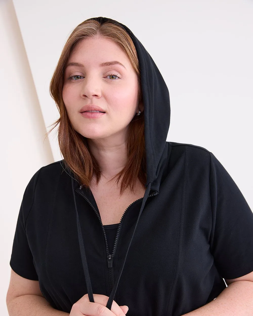 French Terry Short-Sleeve Full Zip Jacket - Active Zone | Penningtons